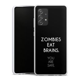 DeinDesign Galaxy A52s 5G Handy Silikon H&uuml;lle Case wei&szlig; Handyh&uuml;lle Statement Funny Zombie Silikon Case