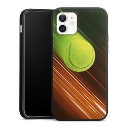 DeinDesign iPhone 12 Handy Premium Silikon H&uuml;lle Handyh&uuml;lle schwarz Case Ball Tennis Hobby Silikon Premium Case