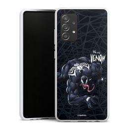 DeinDesign Galaxy A52s 5G Handy Silikon H&uuml;lle Case wei&szlig; Handyh&uuml;lle Marvel Venom Spiderman Silikon Case