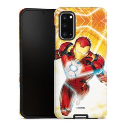 DeinDesign Galaxy S20 Handy Panzer Handyh&uuml;lle robuste Outdoor H&uuml;lle Schutzh&uuml;lle matt Marvel Iron Man Fire Tough Case