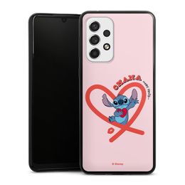 DeinDesign Galaxy A33 5G Handy Slim Case extra d&uuml;nn Silikon Handyh&uuml;lle schwarz H&uuml;lle Heart Lilo & Stitch Disney Silikon Slim Case