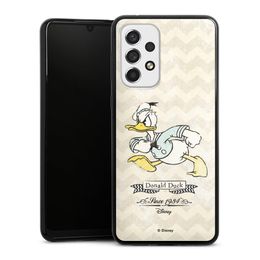 DeinDesign Galaxy A33 5G Handy Slim Case extra d&uuml;nn Silikon Handyh&uuml;lle schwarz H&uuml;lle Disney Official Licensed Product Donuld Duck Vintage Silikon Slim Case