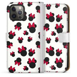 DeinDesign iPhone 12 Pro Max Handy Klapph&uuml;lle Handyh&uuml;lle aus Kunst Leder wei&szlig; Flip Case Official Licensed Product Minnie Mouse Disney Sideflip mit Lasche