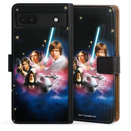 DeinDesign Google Pixel 6a Handy Klapph&uuml;lle Handyh&uuml;lle aus Kunst Leder schwarz Flip Case Star Wars Lightsaber Merchandise Sideflip mit langer Lasche