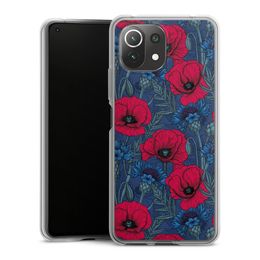 DeinDesign Xiaomi Mi 11 Lite 5G NE Handy Silikon H&uuml;lle Case transparent Handyh&uuml;lle Poppy Painting Flower Silikon Case