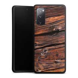 DeinDesign Galaxy S20 FE Handy Premium Silikon H&uuml;lle Handyh&uuml;lle schwarz Case Wood Beams Wooden Look Silikon Premium Case