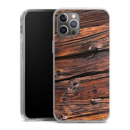 DeinDesign iPhone 12 Pro Max Handy Silikon H&uuml;lle Case transparent Handyh&uuml;lle Beams Wood Wooden Look Silikon Case