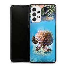 DeinDesign Galaxy A33 5G Handy Slim Case extra d&uuml;nn Silikon Handyh&uuml;lle schwarz H&uuml;lle Animals Ocean Turtle Silikon Slim Case
