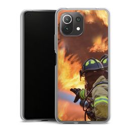 DeinDesign Xiaomi Mi 11 Lite 5G NE Handy Silikon H&uuml;lle Case transparent Handyh&uuml;lle Fire Fighter Life Saver Fire Fighters Silikon Case