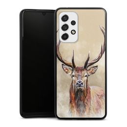 DeinDesign Galaxy A33 5G Handy Slim Case extra d&uuml;nn Silikon Handyh&uuml;lle schwarz H&uuml;lle Deer Animal Look Reindeer Silikon Slim Case