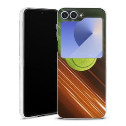 DeinDesign Galaxy Z Flip 6 Handy Hard Case Schutzh&uuml;lle transparent Smartphone Handy H&uuml;lle Hobby Ball Tennis Hard Case