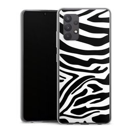 DeinDesign Galaxy A32 4G Handy Silikon H&uuml;lle Case transparent Handyh&uuml;lle Animal Look Zebra Animal Print Silikon Case