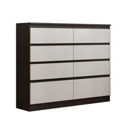 KOMMODE ADRIANO 120/100/33 cm mit 8 Schubladen Wengefarben