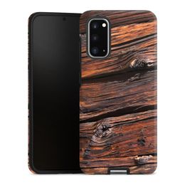 DeinDesign Galaxy S20 Handy Panzer Handyh&uuml;lle robuste Outdoor H&uuml;lle Schutzh&uuml;lle matt Beams Wooden Look Wood Tough Case
