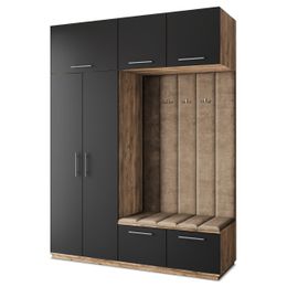 GARDEROBENSCHRANK REMA 180/240/60 cm Modern Garderobe-Set Eiche Lefkas