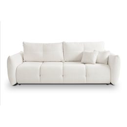 BETTSOFA MODA Creme Geflochtener Stoff mit Schlaffunktion
