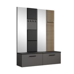 GARDEROBENSCHRANK MODULO 161,2/204/40 cm Modern Garderobe-Set Grau