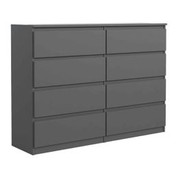 KOMMODE NUDO 120/101,5/39cm mit 8 Schubladen T&uuml;ren Anthrazit