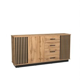 KOMMODE KIMA 178,2/88,2/40cm mit 4 Schubladen 3 T&uuml;ren Eiche Wotan