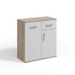KOMMODE GIACOMO I 75/85/33 cm mit 1 Schubladen 2 T&uuml;ren Sonoma Eiche