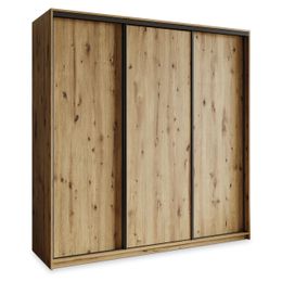 SCHWEBET&Uuml;RENSCHRANK NISSE 200/205/60 cm 3-t&uuml;rig Eiche Artisan
