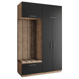 GARDEROBENSCHRANK REMA 150/240/60 cm Modern Garderobe-Set Eiche Lefkas