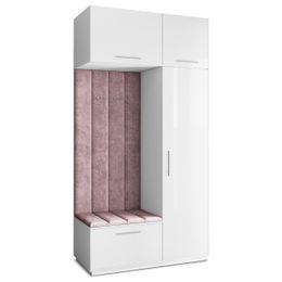 GARDEROBENSCHRANK REMA 120/240/60 cm Modern Garderobe-Set Wei&szlig;
