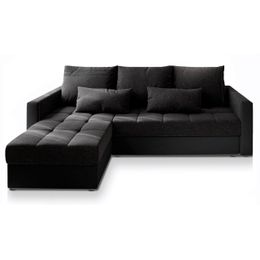 ECKSOFA KOS PIK Grau D&uuml;nner Stoff mit Schlaffunktion