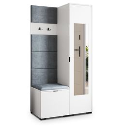 GARDEROBENSCHRANK VIRA 95/181/51 cm Modern Garderobe-Set Wei&szlig;