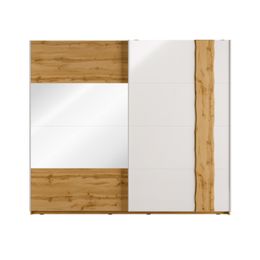 SCHWEBET&Uuml;RENSCHRANK OSVIN 250/218,1/66cm 2-t&uuml;rig mit Spiegel Eiche Wotan