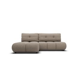 ECKSOFA CORSO L-S Grau Boucle-Stoff mit Schlaffunktion