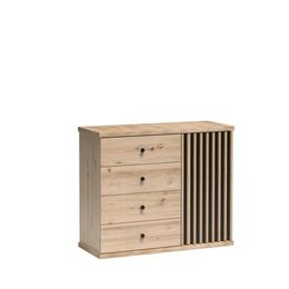 KOMMODE ALMERIA 101,6/85,4/40,6cm mit 4 Schubladen T&uuml;ren Eiche Artisan