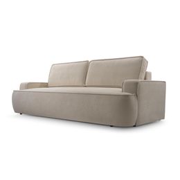 BETTSOFA SOLO Beige Bucle-Stoff mit Schlaffunktion