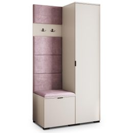 GARDEROBENSCHRANK LORI 95/181/51 cm Modern Garderobe-Set Kaschmir