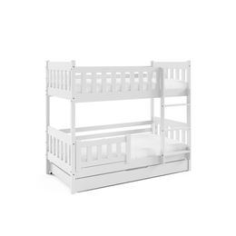 ETAGENBETT LUCIA mit Bettkasten 80x190 cm Wei&szlig;