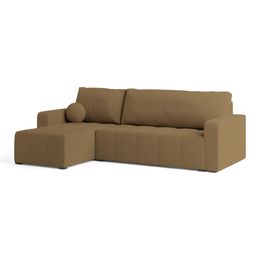 ECKSOFA VOLIRA Orange Boucle-Stoff mit Schlaffunktion