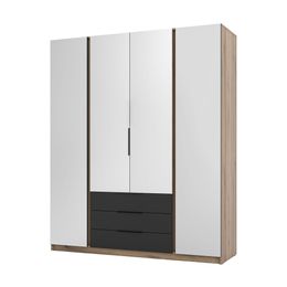 DREHT&Uuml;RENSCHRANK CAGLIARI 200/239/61,9cm 4-t&uuml;rig mit Spiegel Goldfarben