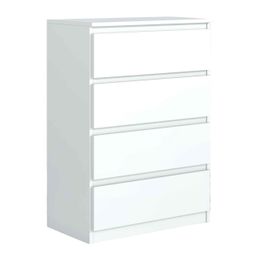 KOMMODE NUDO 70/102/39cm mit 4 Schubladen T&uuml;ren Wei&szlig;