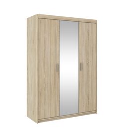 DREHT&Uuml;RENSCHRANK ELENORA 133/190,5/53cm 3-t&uuml;rig mit Spiegel Sonoma Eiche