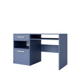 SCHREIBTISCH ELISE 125x58x82 cm B&uuml;rotisch Computertisch, Blau