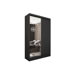 SCHWEBET&Uuml;RENSCHRANK PATRIZIA 120/216/61 cm 2-t&uuml;rig mit Spiegel Schwarz