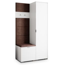GARDEROBENSCHRANK LORI 95/181/51 cm Modern Garderobe-Set Wei&szlig;