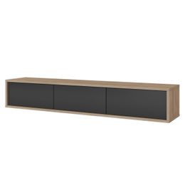 LOWBOARD LIVIA 180x36x32 cm mit 3 T&uuml;ren Eichefarben