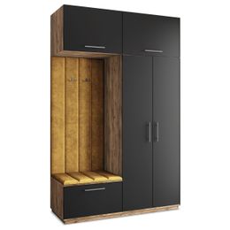 GARDEROBENSCHRANK REMA 150/240/60 cm Modern Garderobe-Set Eiche Lefkas