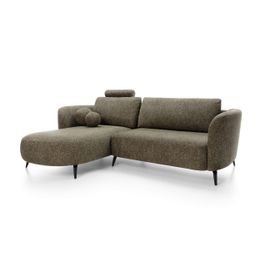 ECKSOFA VICO Gr&uuml;n Velours-Stoff mit Schlaffunktion