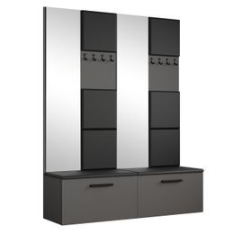 GARDEROBENSCHRANK MODULO 161,2/204/40 cm Modern Garderobe-Set Grau