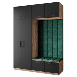 GARDEROBENSCHRANK REMA 180/240/60 cm Modern Garderobe-Set Eiche Lefkas