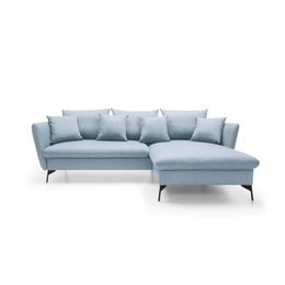 ECKSOFA FERRO Blau Geflochtener Stoff mit Schlaffunktion
