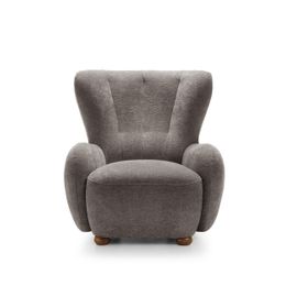 SESSEL MIST, Polstersessel Klassisch Loungesessel, Chenille-Stoff Grau