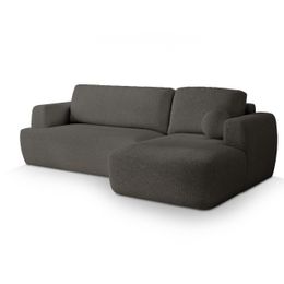 ECKSOFA SENTI N R-S Grau Boucle-Stoff mit Schlaffunktion